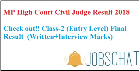 MP High Court Civil Judge Result 2019 | Civil Judge Entry Level Result Out MP High Court Civil Judge Result 2019 | Civil Judge Entry Level Result Out