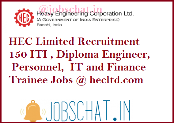 [New] HEC Limited Recruitment 2018-19 | 150 ITI ,Diploma Engineer ...